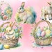25 Happy Rainbow Easter Clipart PNG Full Commercial Use Bunny Clipart ...
