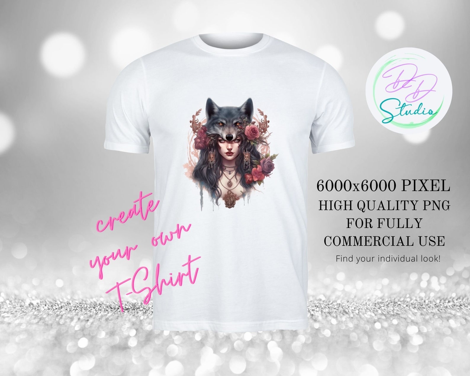 20 Wolf Witch Pack-02 Clipart PNG Full Commercial Use Fantasy Clipart ...