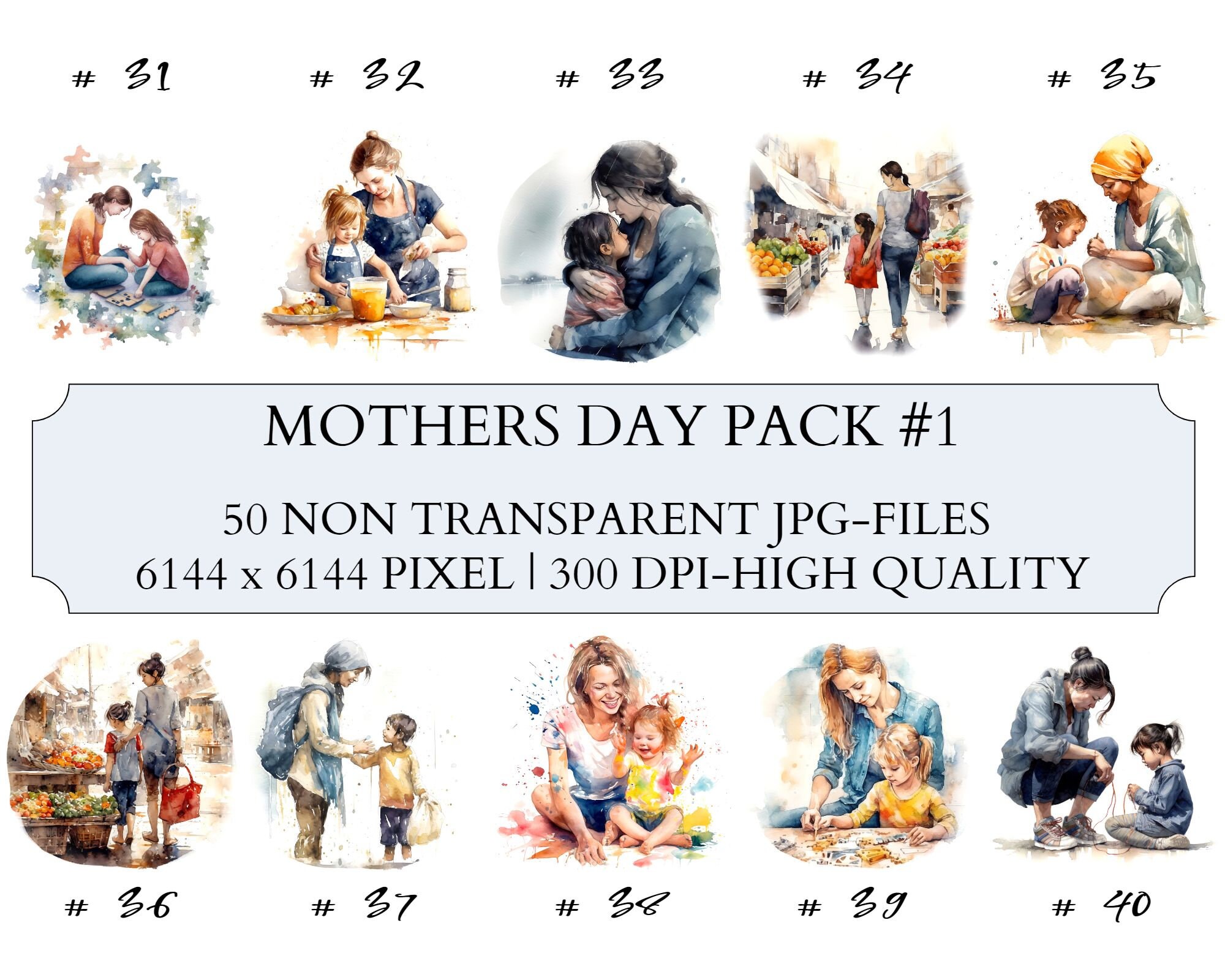 150 Mothers Day Mega Pack Clipart JPG Full Commercial Use Motherhood ...