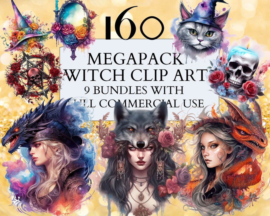 160 Witch MEGA Pack #01 Clipart | PNG | Full Commercial Use | Fantasy ...