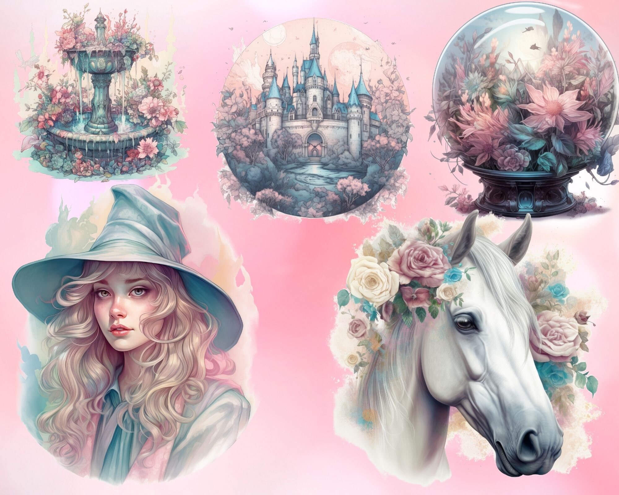 15 Good Witch Pack-01 Clipart | PNG | Full Commercial Use | Fantasy ...