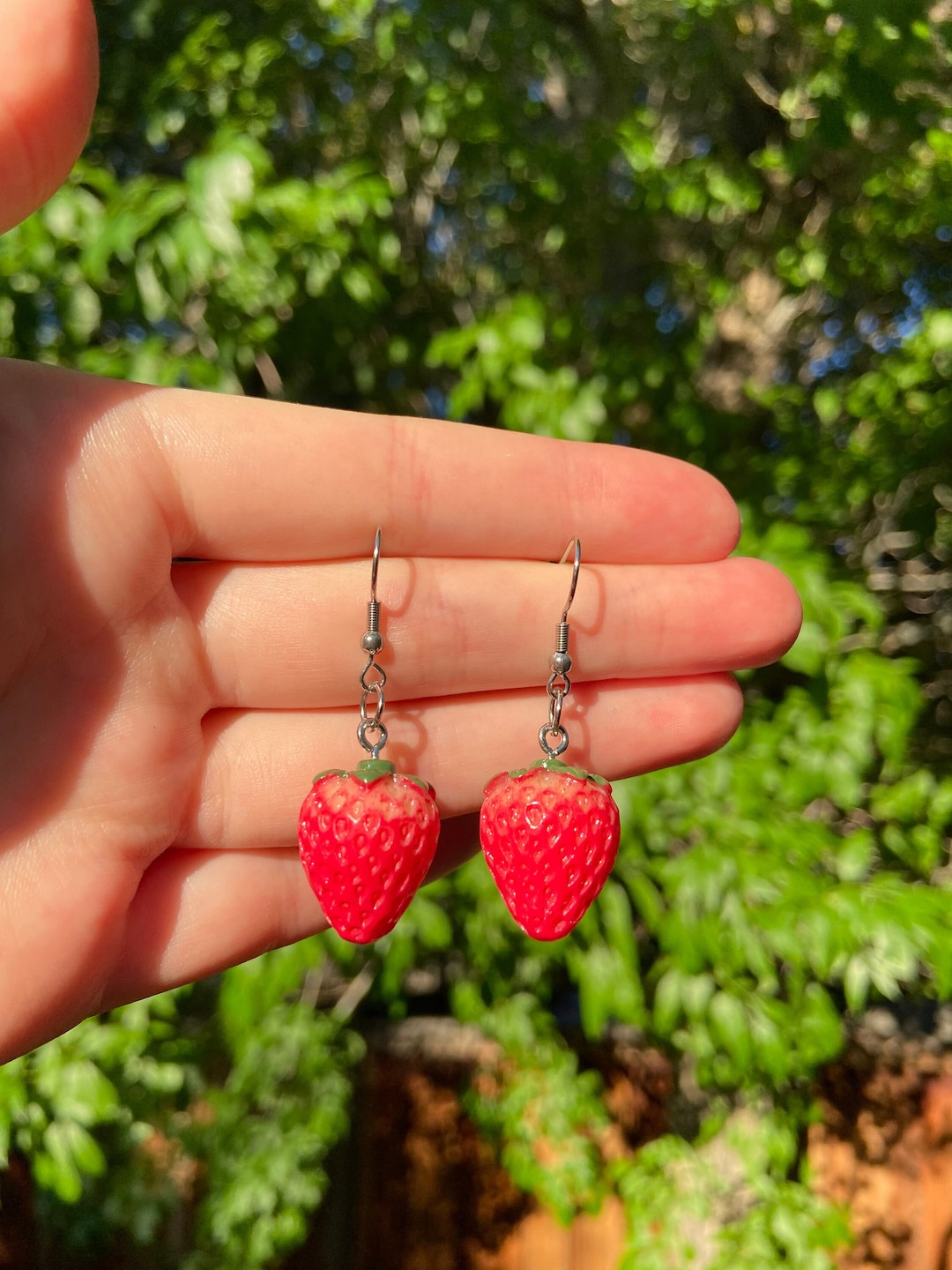 Strawberry Earrings, Realistic Strawberries, Hypoallergenic, Fruit ...