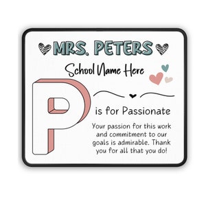 Custom School Principal Mouse Pad Assistant Principal Gift Teacher ...