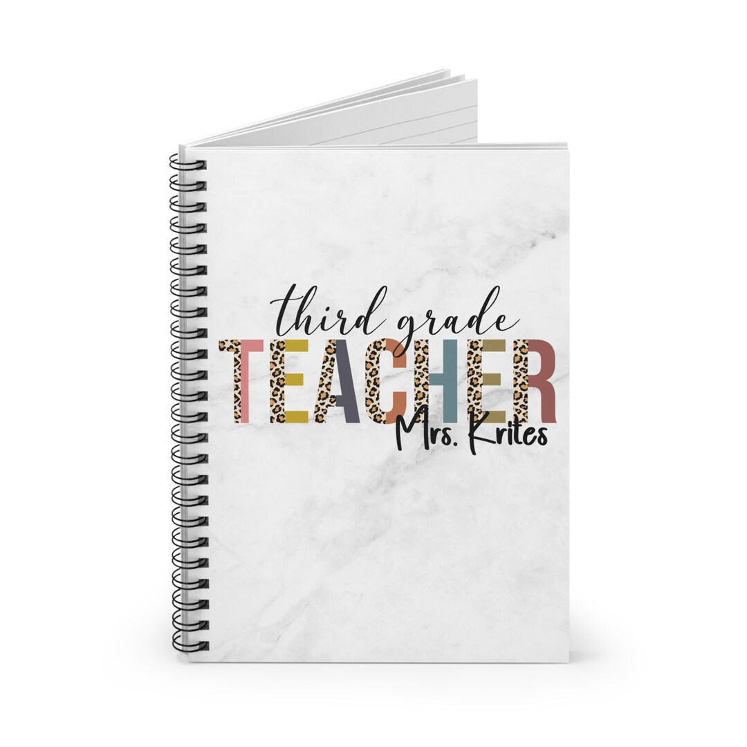 Custom Third Grade Back-to-school Gift Teacher Notebook Educator Gift ...