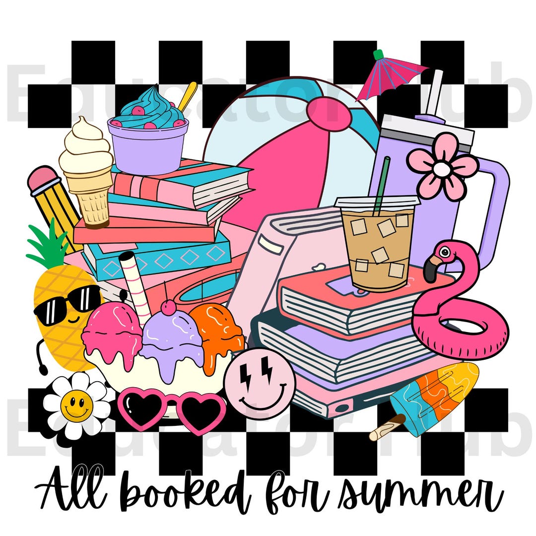 Booked for Summer PNG File Back to School Design Retro Clothes Summer ...