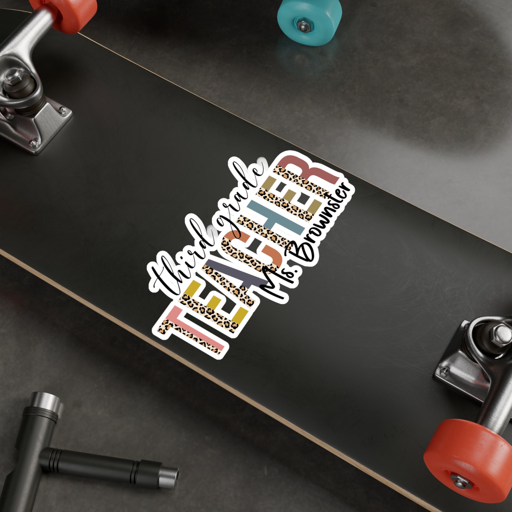 Third Grade Teacher Custom Name Sticker School Teacher 3rd Appreciation ...