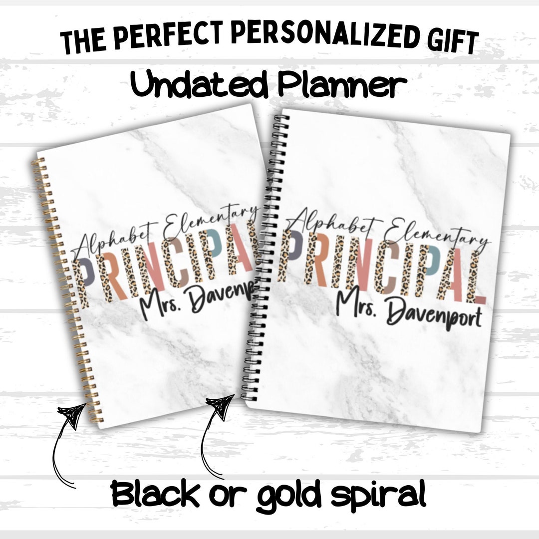 Custom Planner 8.5 X 11 School Principal Gift Principal Appreciation ...