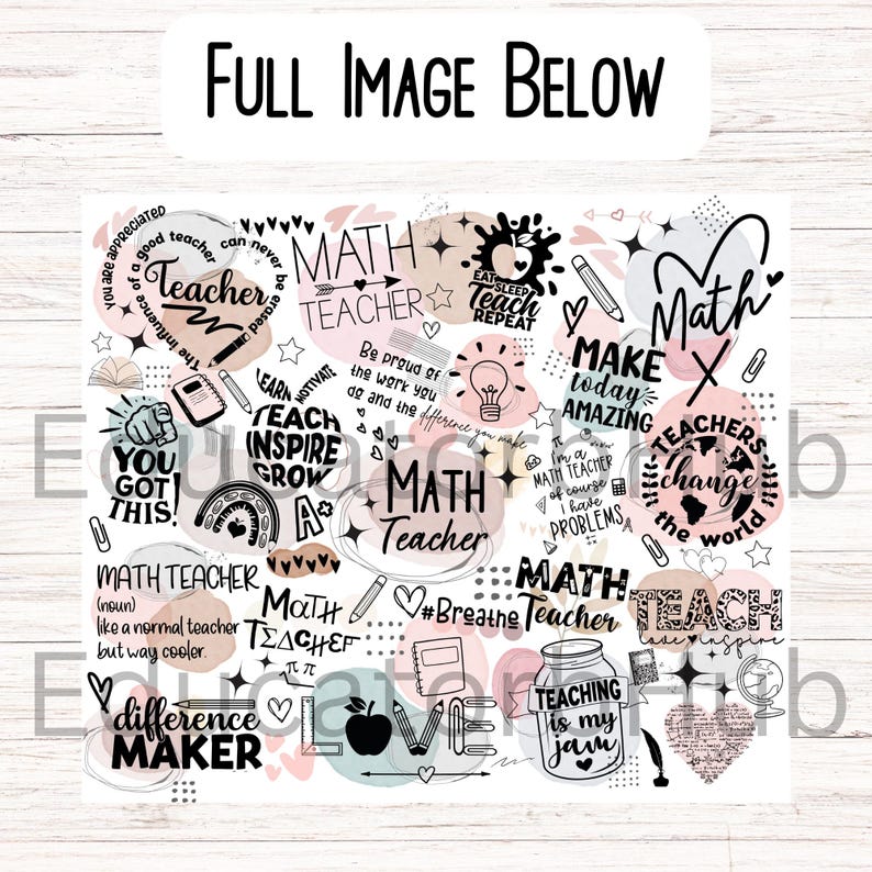 Math Teacher Gift Math Teacher Tumbler PNG File DIGITAL DOWNLOAD Back ...
