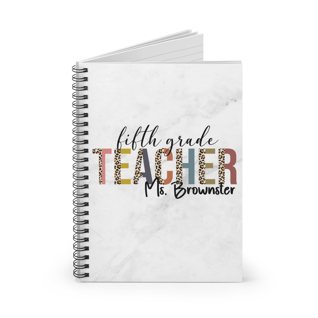 Custom Fifth Grade Back-to-school Gift Teacher Notebook Educator Gift ...
