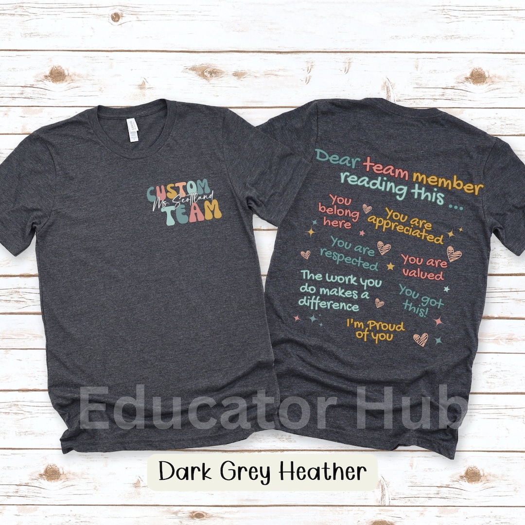 Custom Team Shirt Admin Team Gifts Team Shirts School Staff Gift School ...