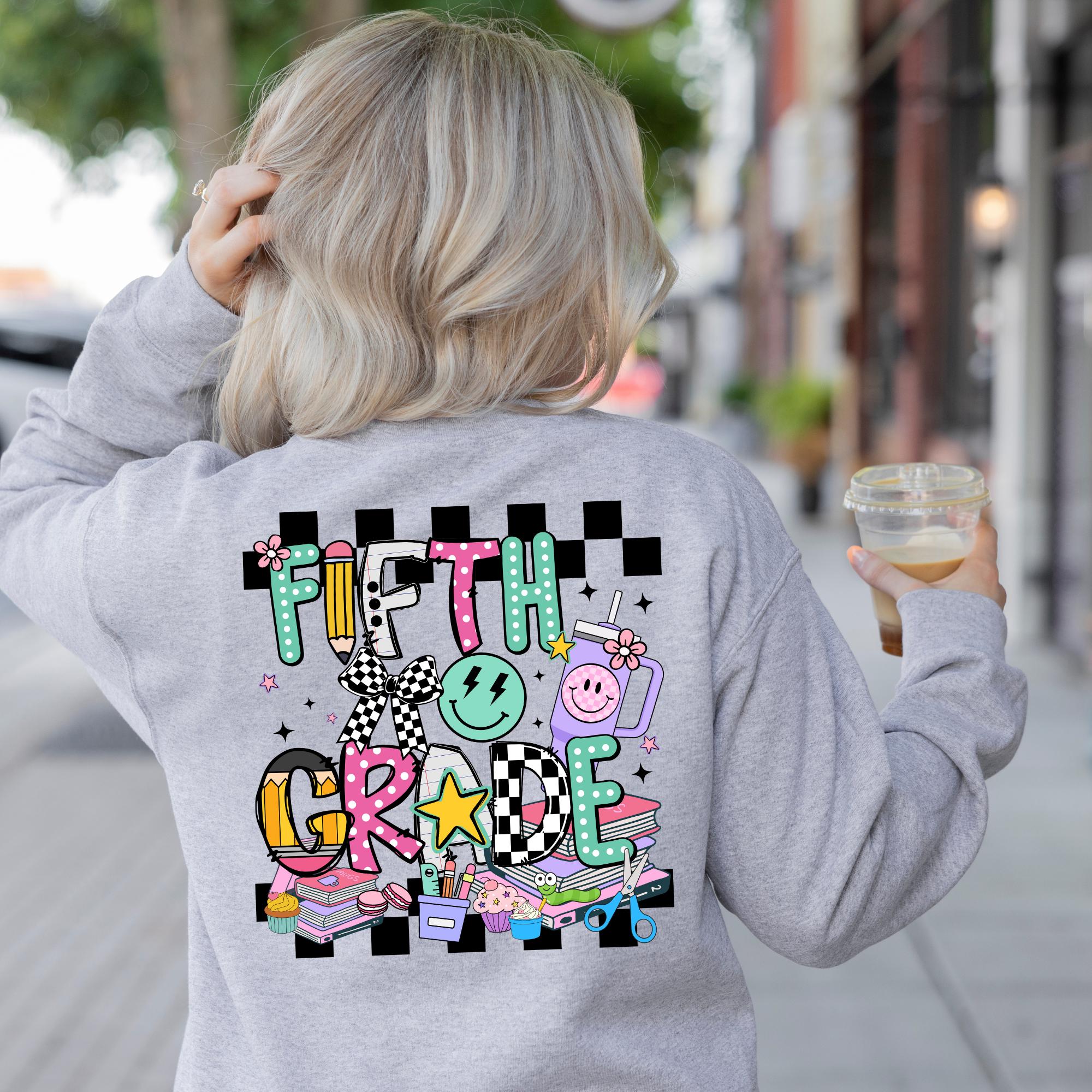 Fifth Grade Teacher Back to School Design Retro Clothes First Day of ...