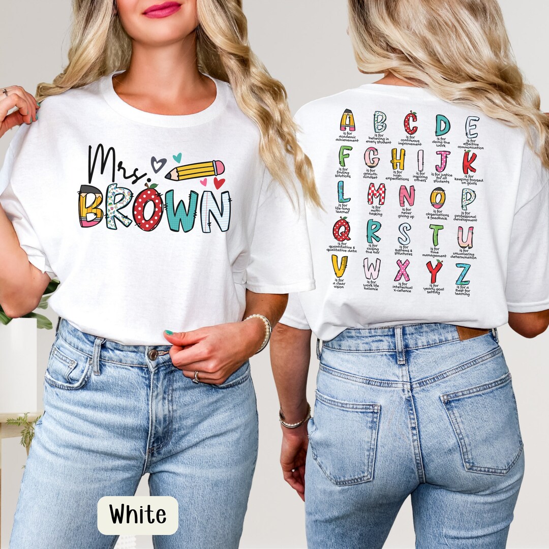 Custom Back-to-school Shirt Alphabet Shirt Custom School Leadership ...