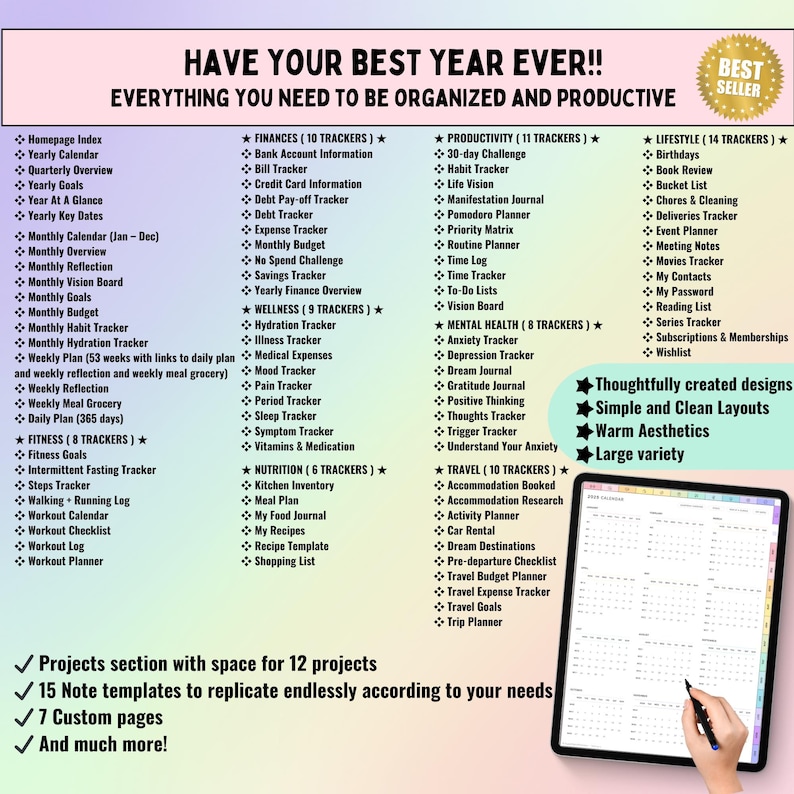 2025 Digital Planner Self-care Planner Personal Digital Planner All in ...