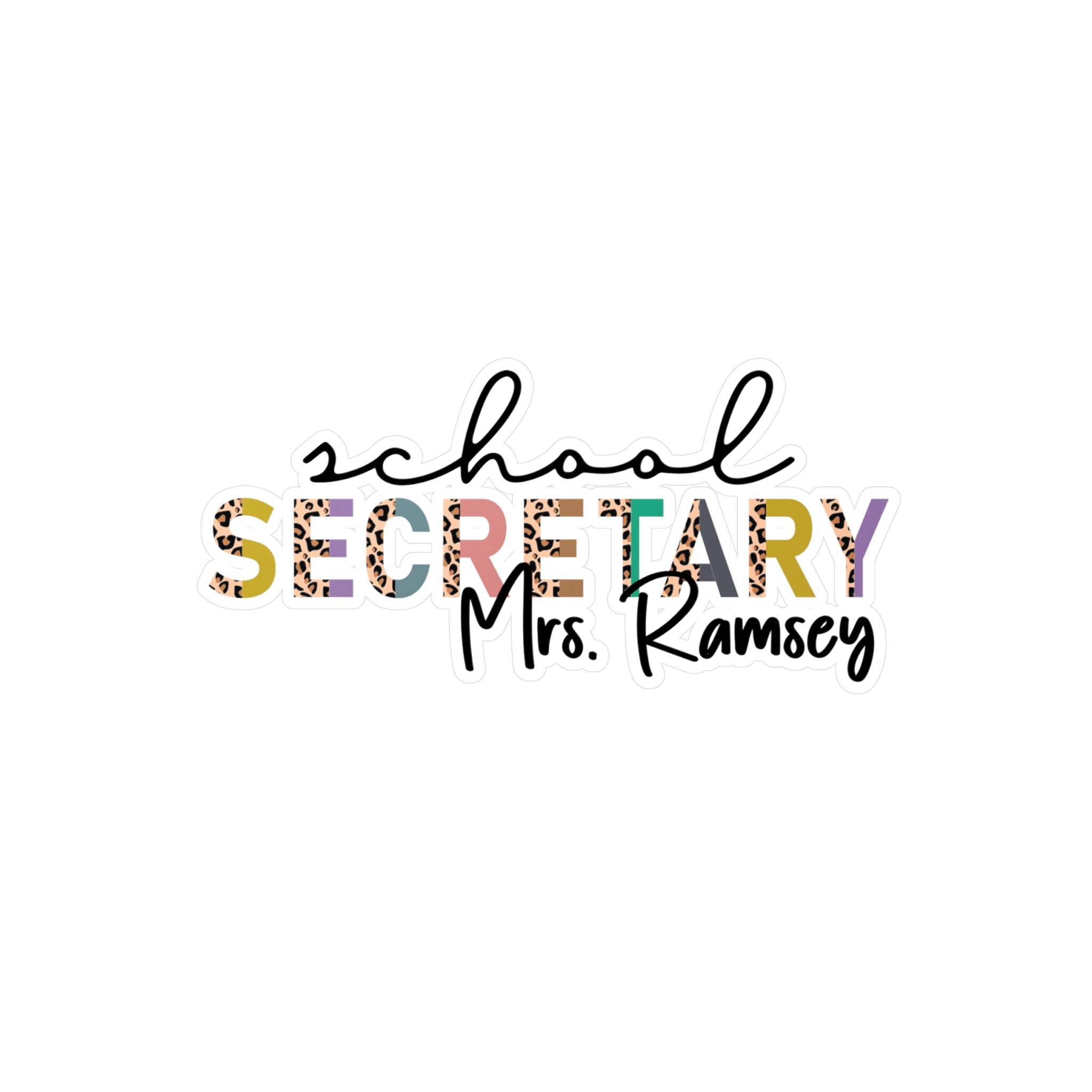 Secretary Custom Name Sticker School Secretary Appreciation Gift School ...