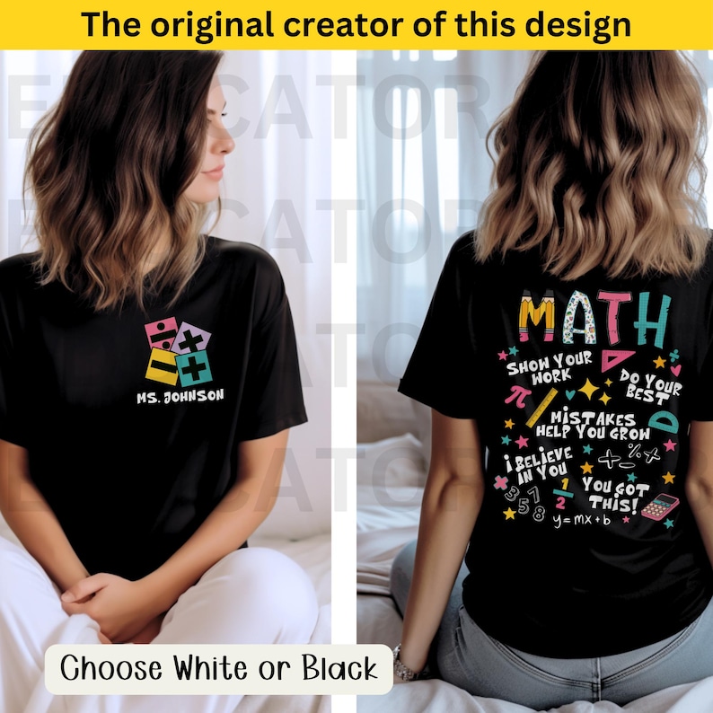 Custom Math Teacher Shirt PNG File DIGITAL DOWNLOAD Back to School ...