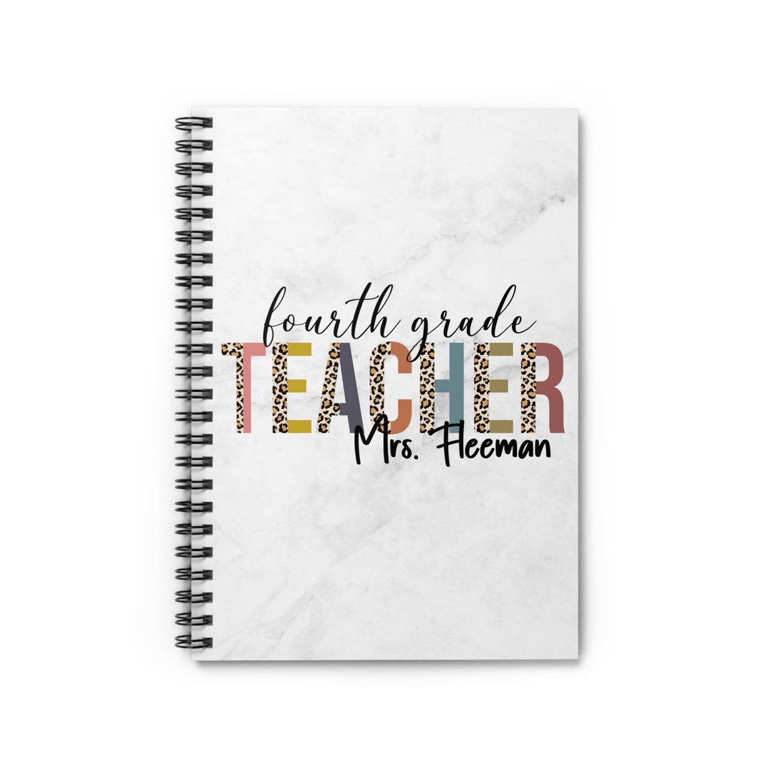 Custom Fourth Grade Back-to-school Teacher Notebook Educator Gift 4th ...