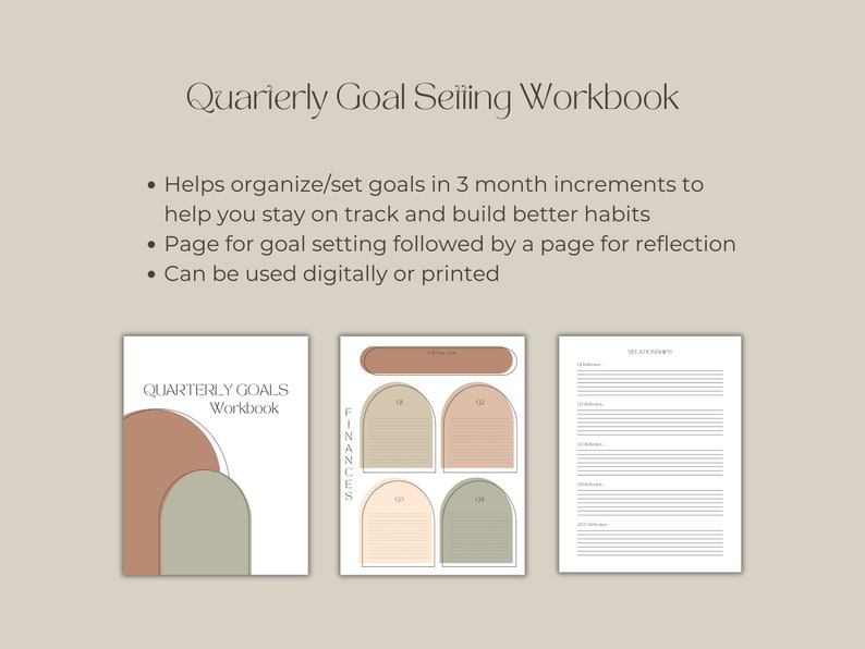 Quarterly Goal Setting Workbook (PDF) - Etsy