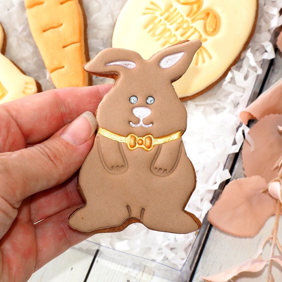 Bunny Stamp Set Emboss 3d Printed Cookie Stamp Stainless - Etsy