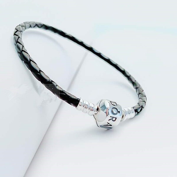 Pandora Black Double Leather Bracelet - Etsy