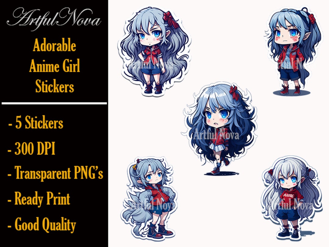 Adorable Anime Girl Stickers - Etsy