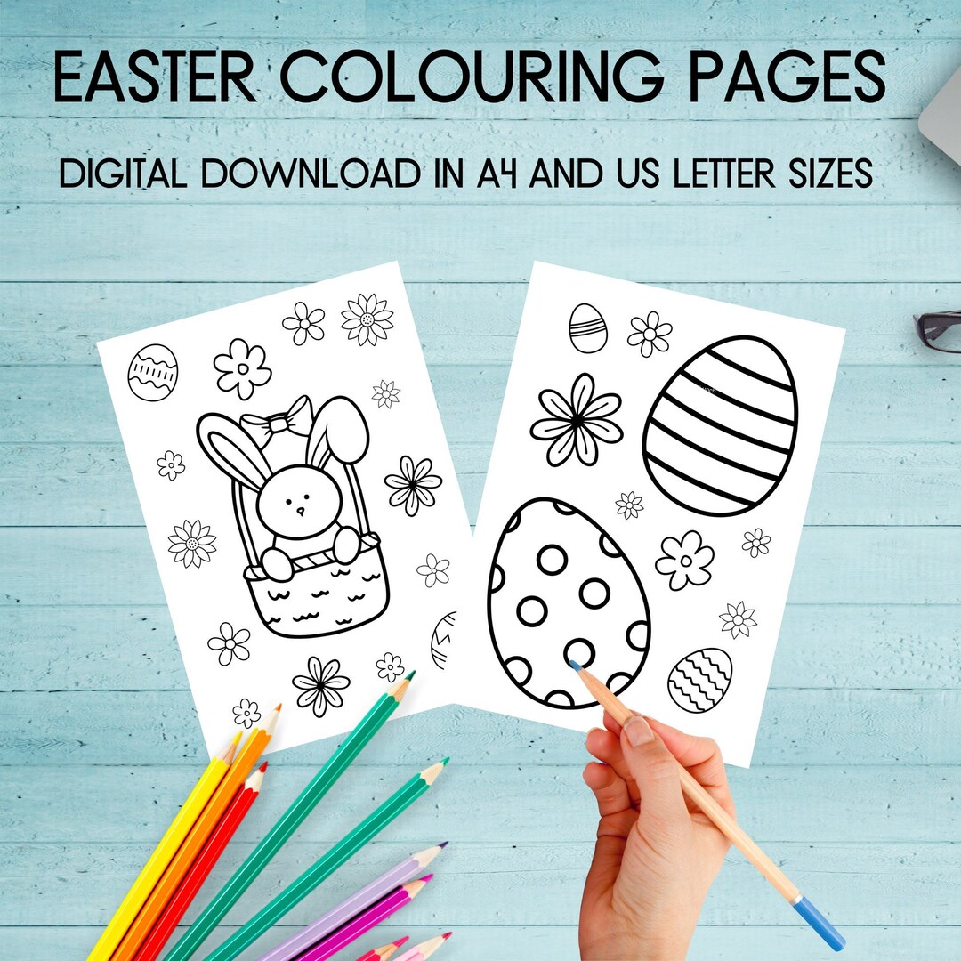 10 Easter Printable Colouring Pages Digital PDF Spring - Etsy