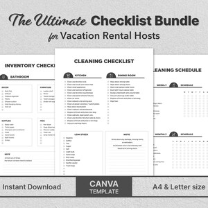 Editable Checklist Bundle for Vacation Rental Host Airbnb & Vrbo ...