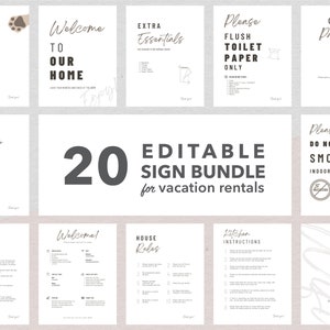 Airbnb Sign Bundle, Vrbo Sign Bundle, Vrbo Welcome Sign, Wifi Password ...