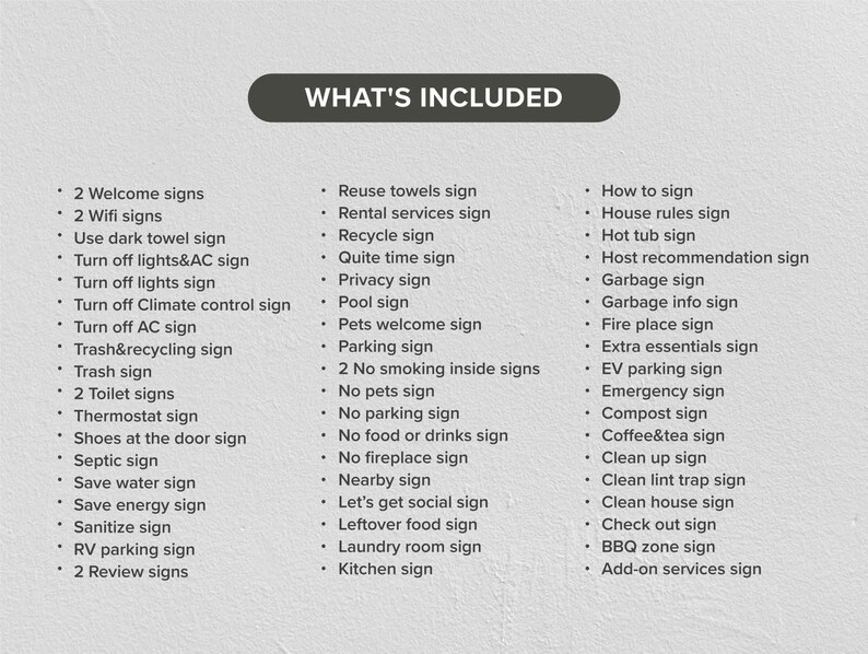 Airbnb Sign Bundle, Canva Template, Welcome Sign, Don't Flush Sign, No ...