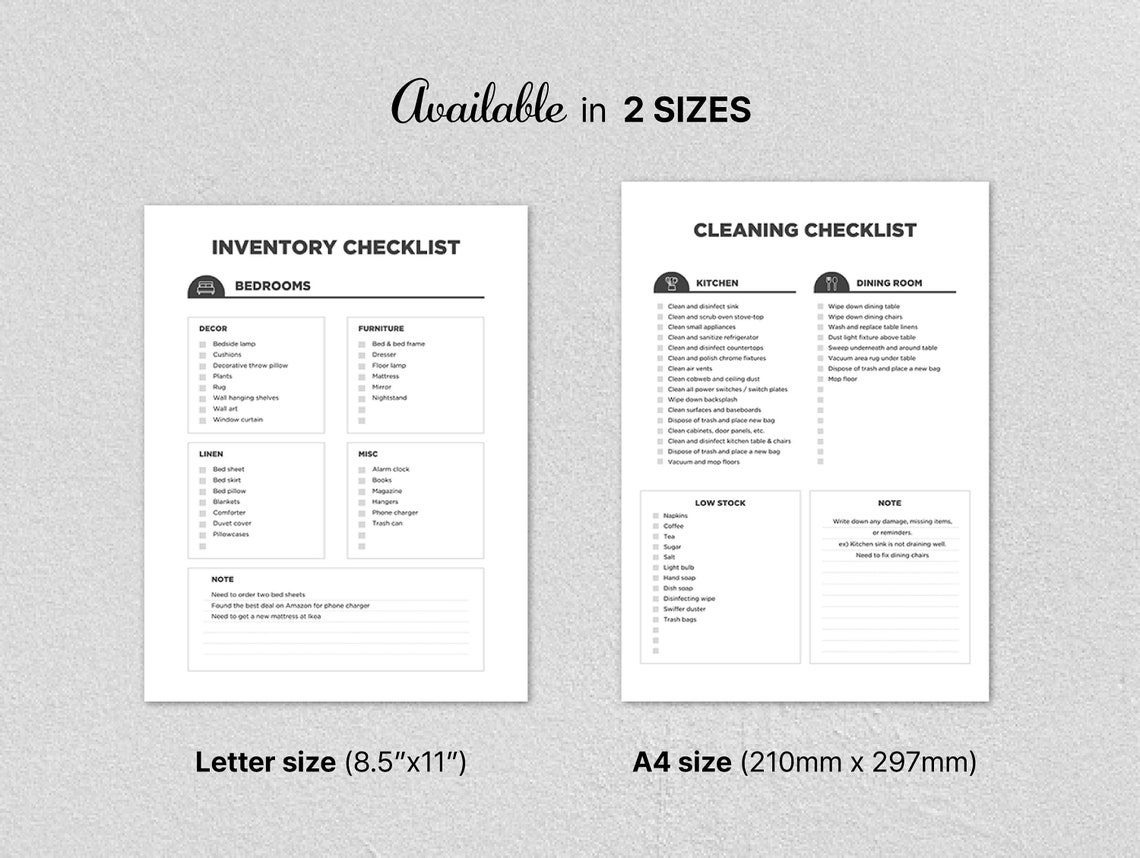 Editable Checklist Bundle for Vacation Rental Host Airbnb & Vrbo ...