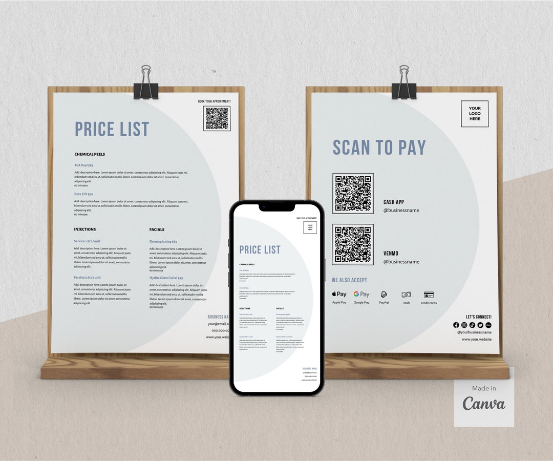 Cute QR Code Sign for Business L QR Code Display L Payment - Etsy