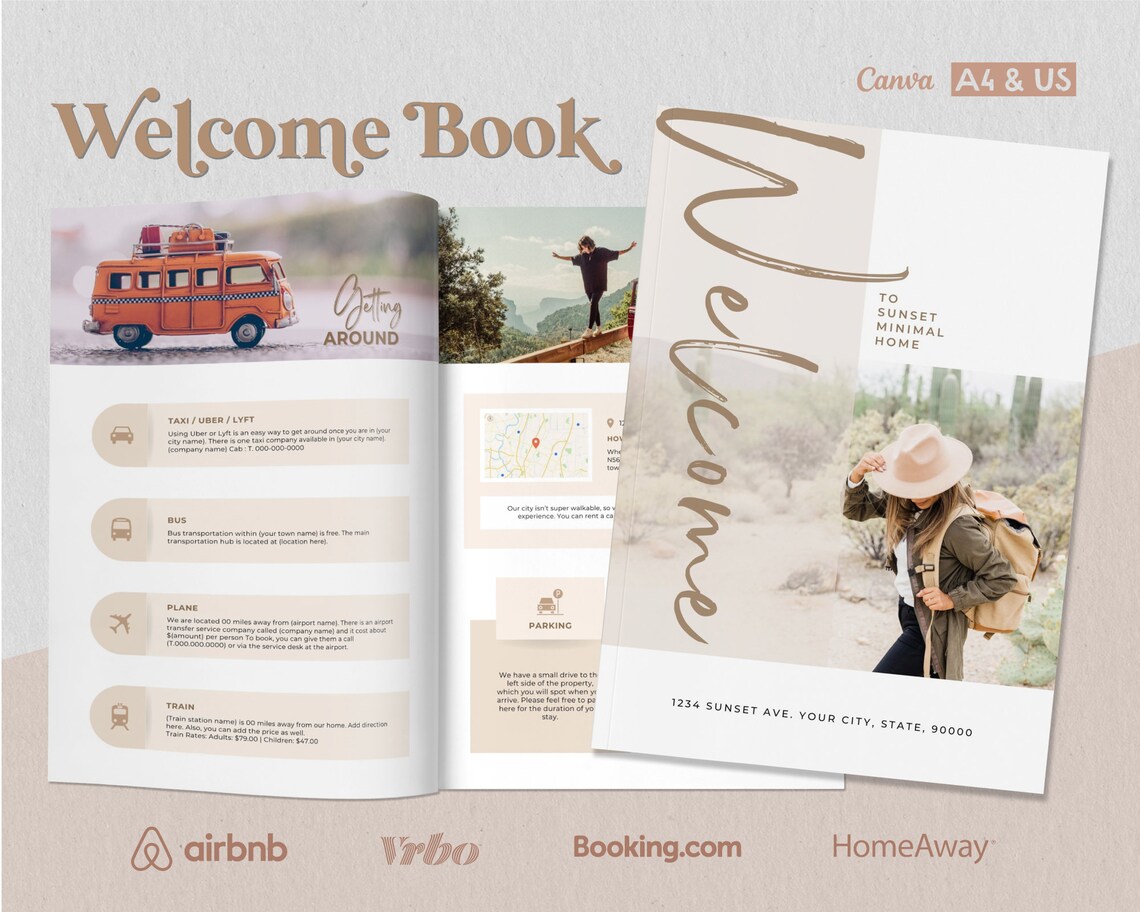 Airbnb Welcome Book Template Vacation Rental Welcome Book - Etsy