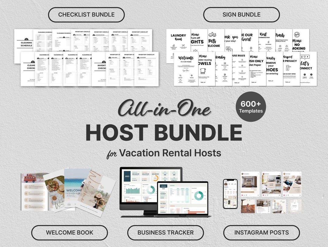 All-in-one Airbnb Host Bundle, Ultimate Airbnb Super Host Kit, Welcome Guidebook, Airbnb ...