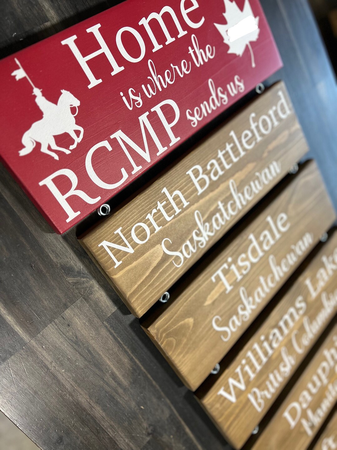 Home is Where the RCMP Send Us Hanging Location Wooden Sign Custom - Etsy