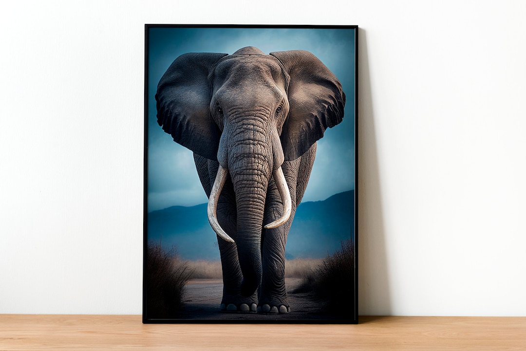 Elephant Poster Bull Elephant Tusks Modern Wall Decor instant Download ...
