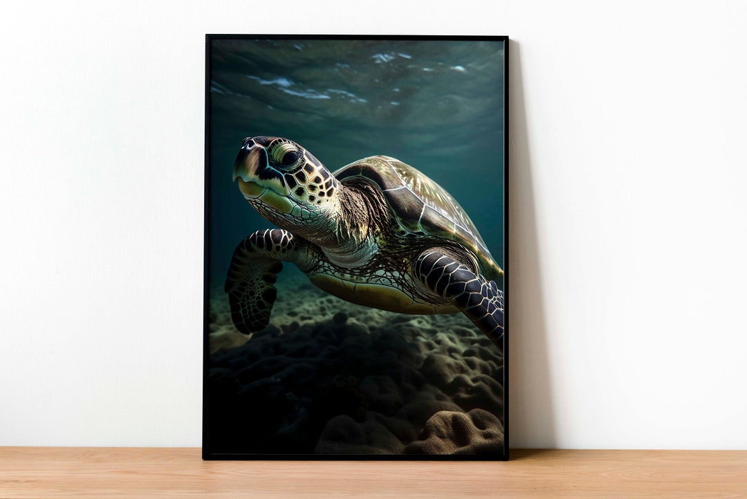 Sea Turtle Poster Turtles Under the Sea Modern Wall Decor Instant ...