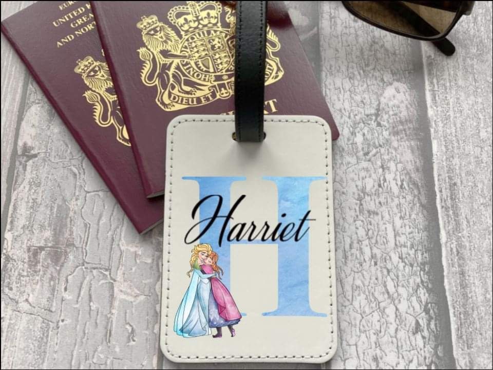 Personalised Elsa and Anna Inspired Luggage Tag Name Tag With Any Name ...