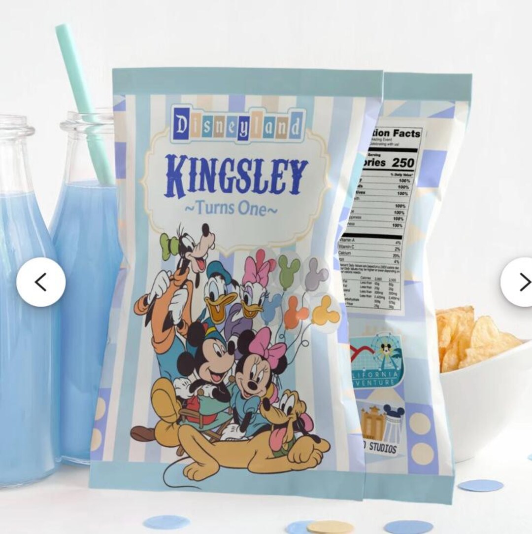 Mickey Mouse Personalised Crisps Party Favours Name and Age - Etsy