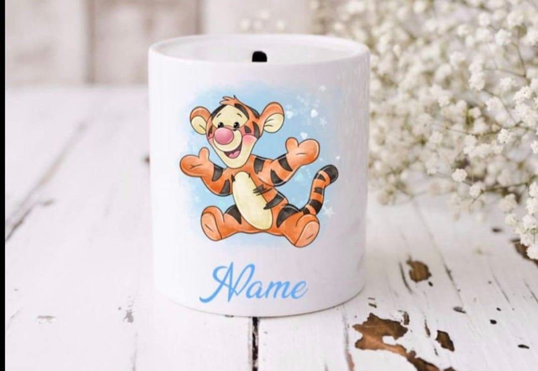 Personalised Tigger Inspired Money Box With Any Name Added - Etsy