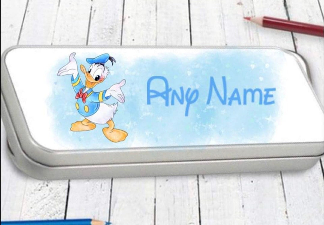 Donald Duck Inspired Personalised Pencil Tin - Etsy