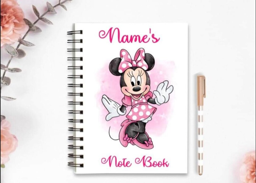 Minnie Mouse Inspired Personalised Birthday Notebook With Any Name Note ...