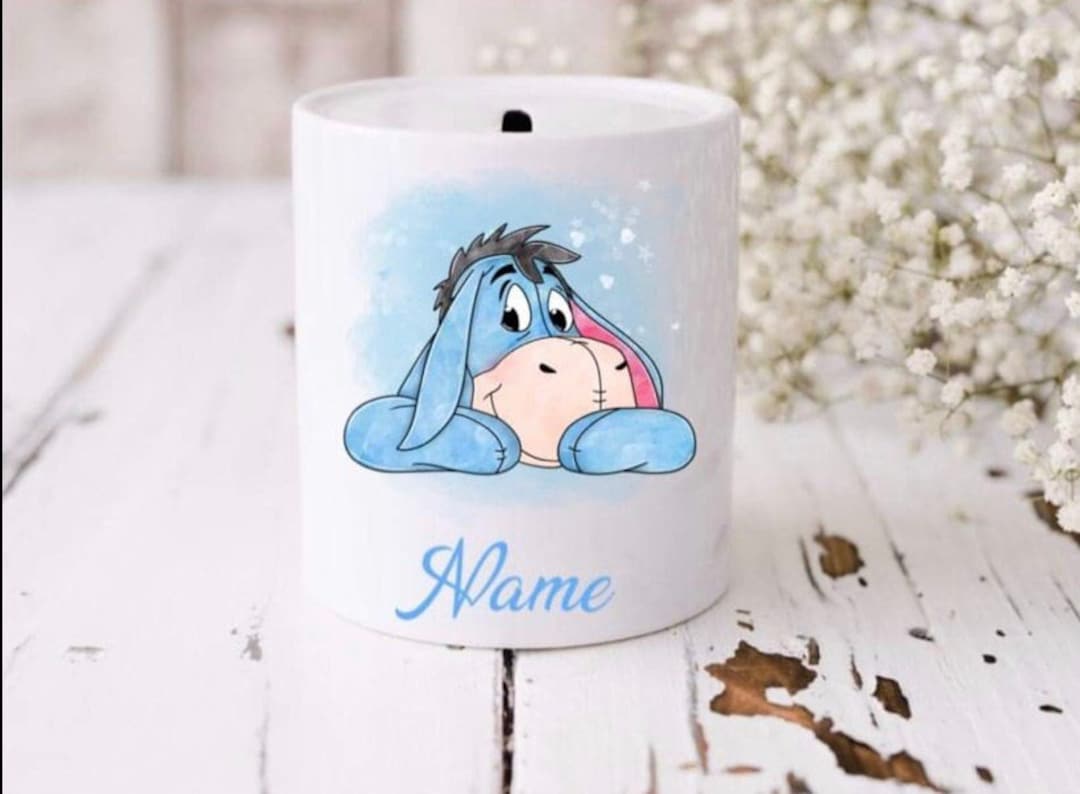 Personalised Eeyore Inspired Money Box With Any Name Added - Etsy