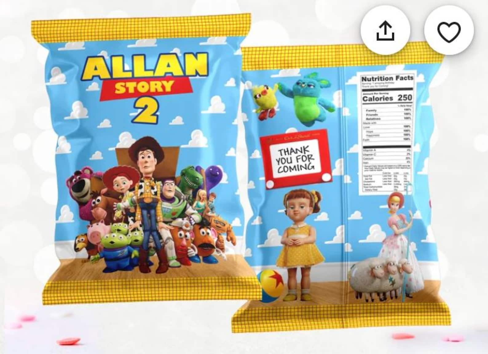 Toy Story Personalised Crisps Party Favours Name and Age - Etsy