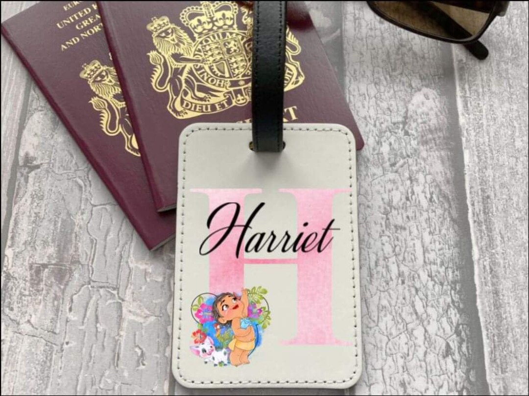 Personalised Baby Moana Inspired Luggage Tag Name Tag With Any Name ...