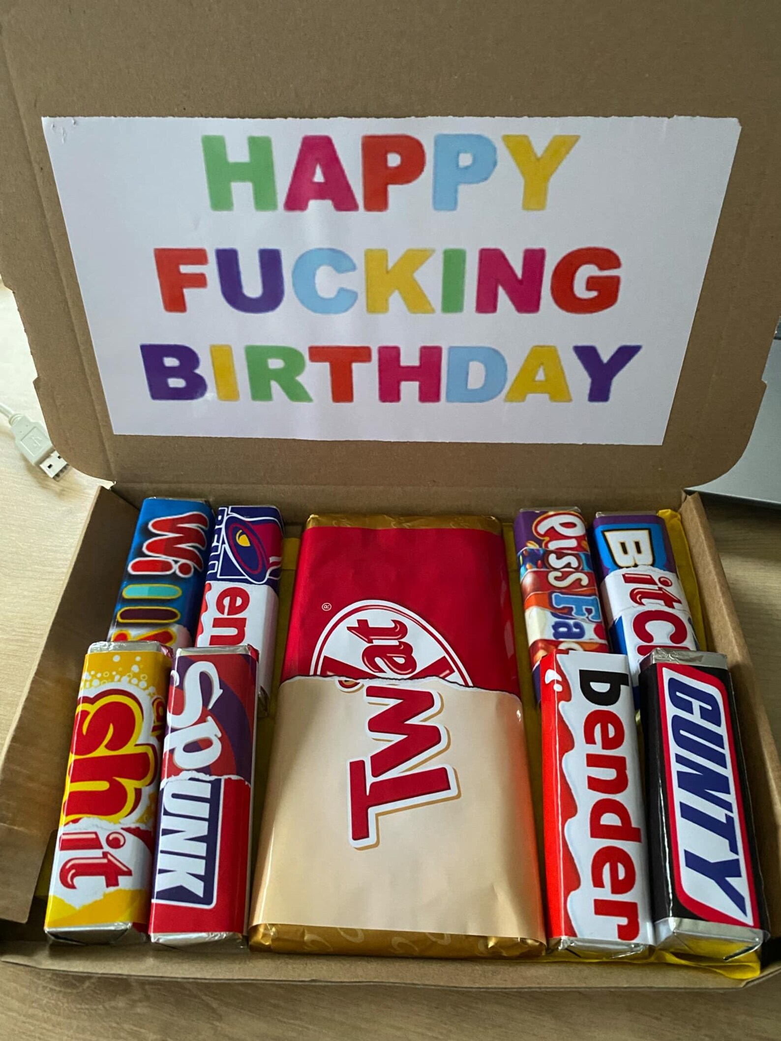Rude Joke Funny Chocolate Box Christmas Birthday Secret Santa Birthday ...