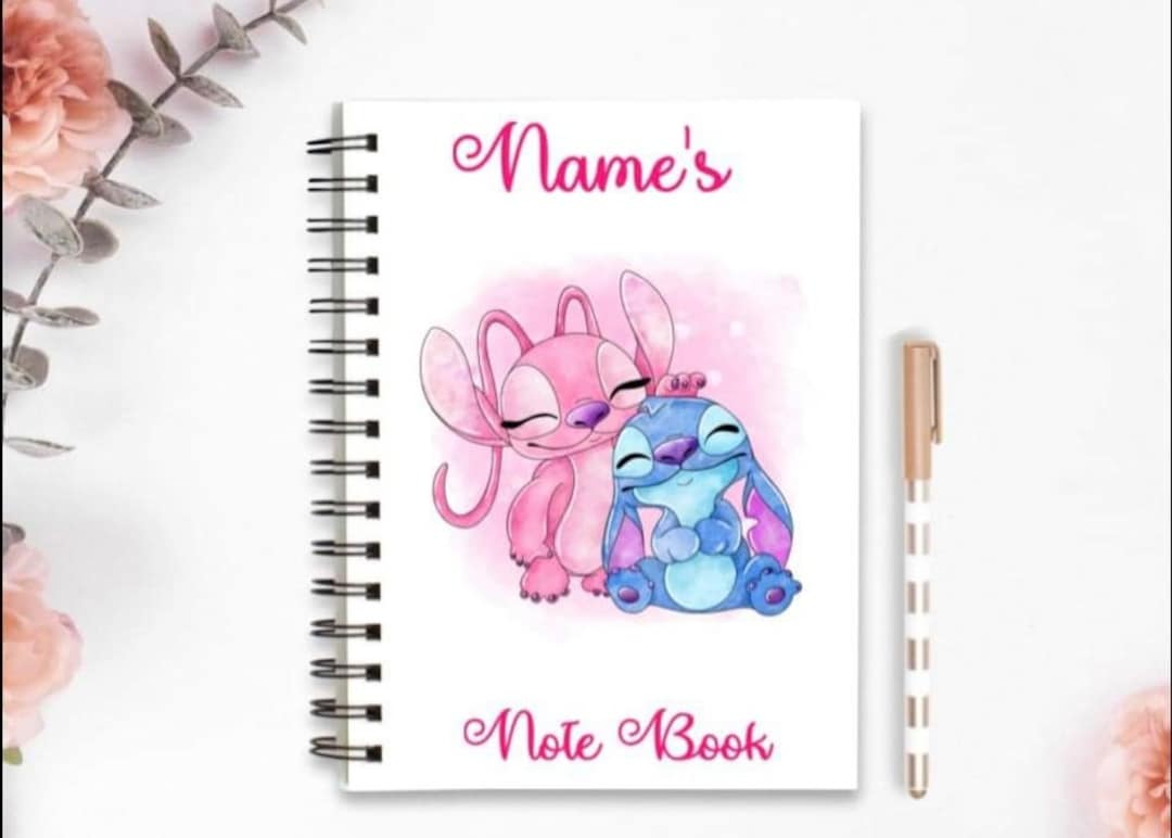 Stitch & Angel Inspired Personalised Notebook With Any Name Note Book ...