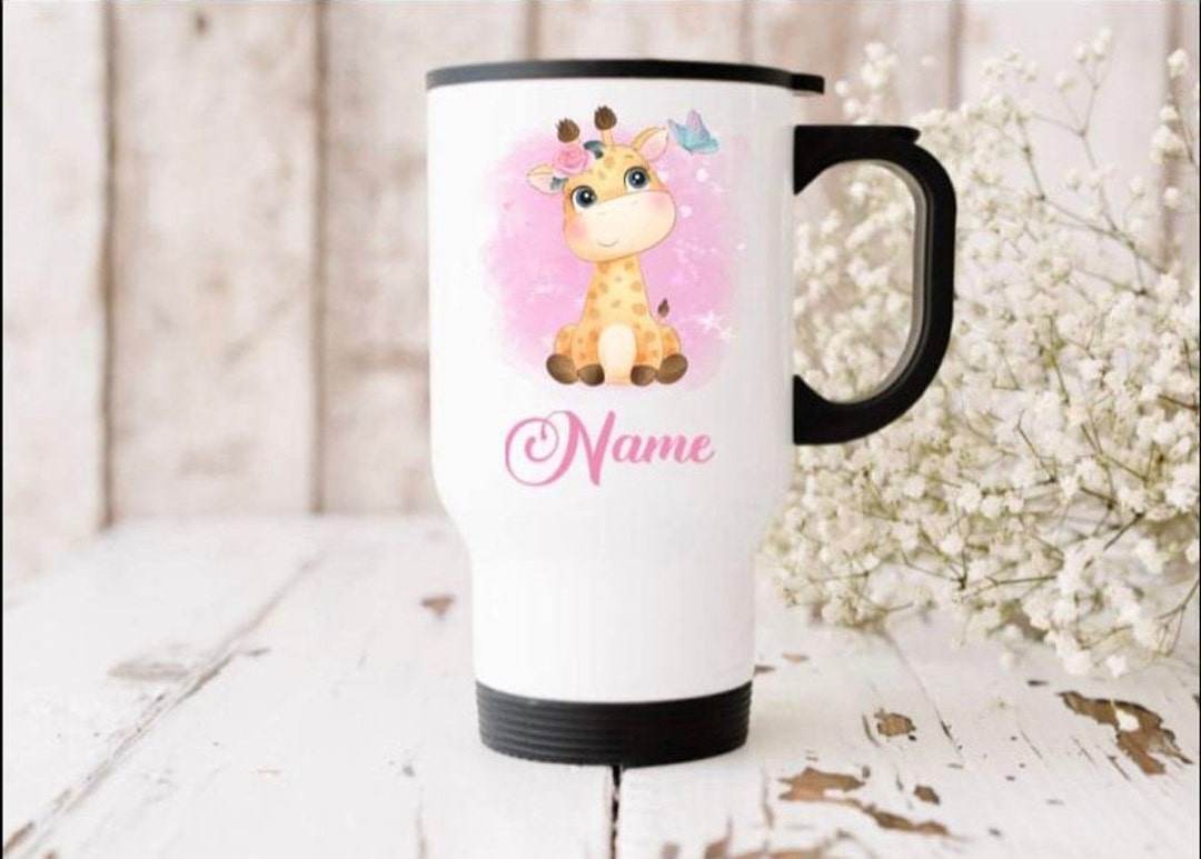 Cute Giraffe Personalised Inspired Travel Mug Cup With Any Name - Etsy