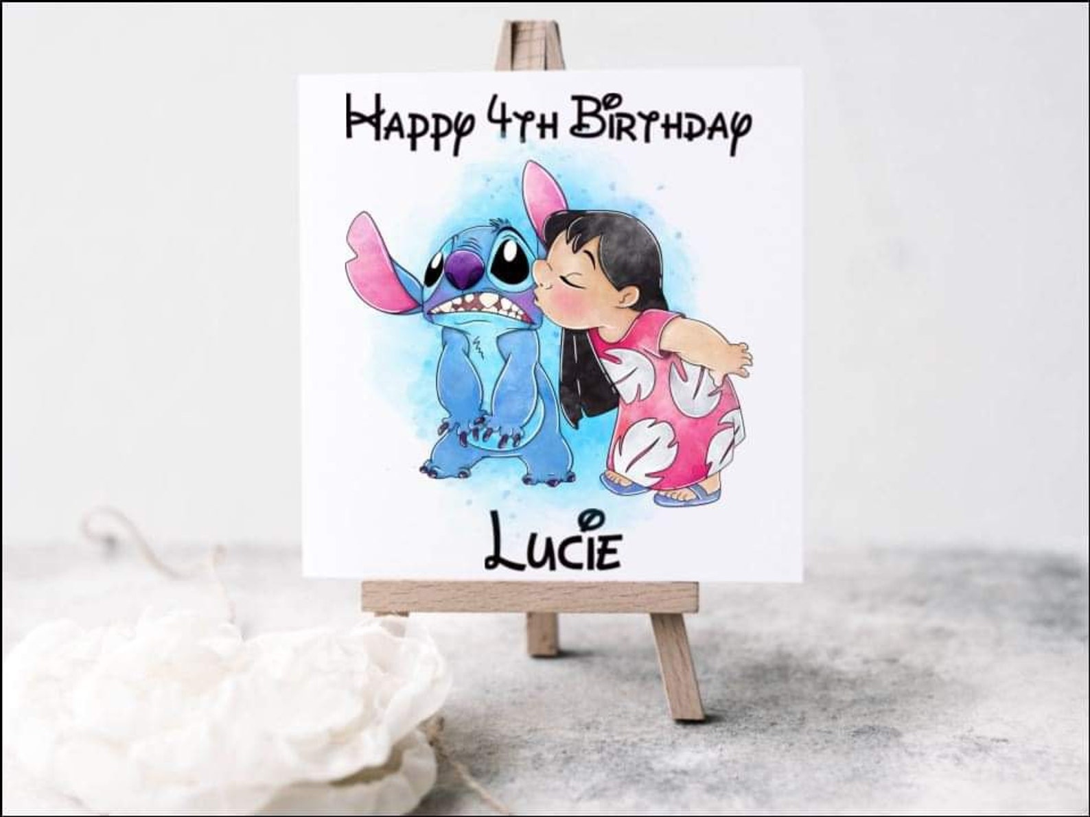 LILO and Stitch Inspired Personalised Birthday Card With Any Name and ...