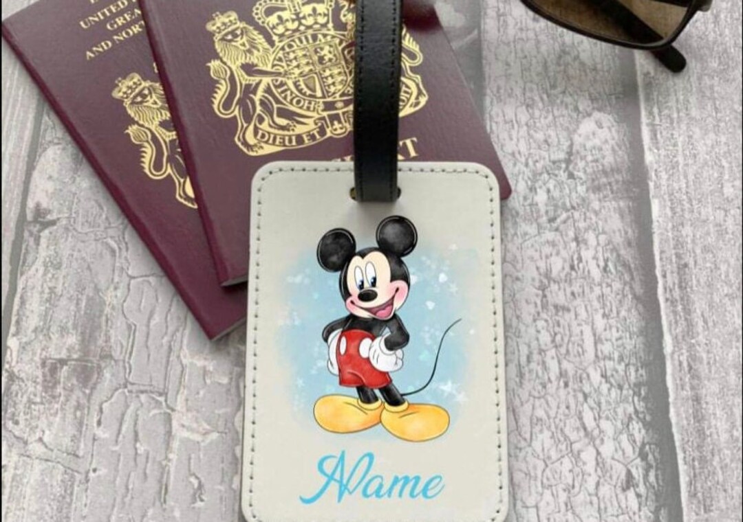 Personalised Mickey Mouse Inspired Luggage Tag Name Tag With Any Name ...