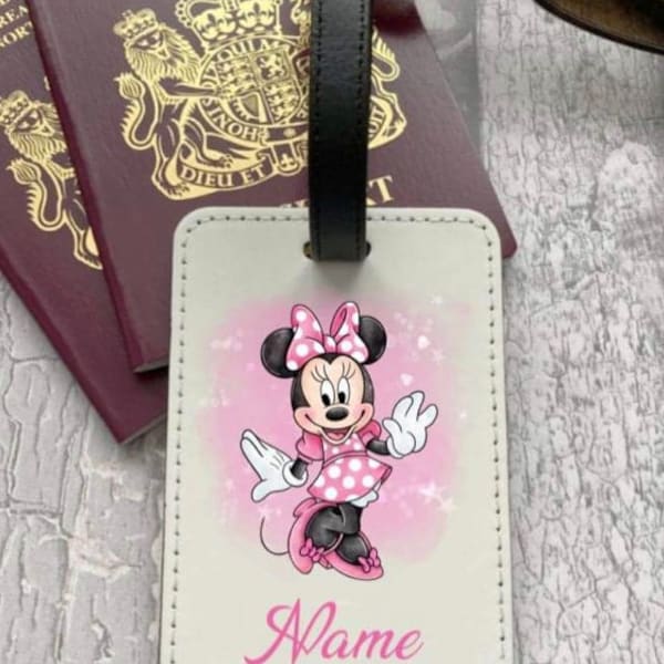 Minnie Mouse Name Tag - Etsy