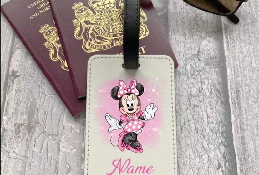 Personalised Minnie Mouse Inspired Luggage Tag Name Tag With Any Name ...